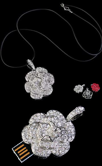 A Girl's New Best Friends - Jewel and Crystal Necklace USB Drives - Tip ...