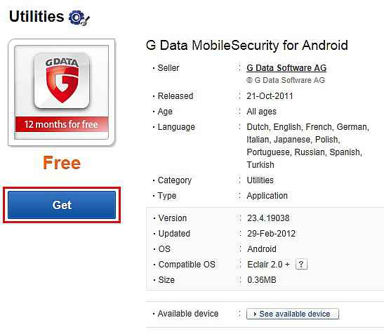 G Data MobileSecurity app for Android devices Free 12 Months Download ...